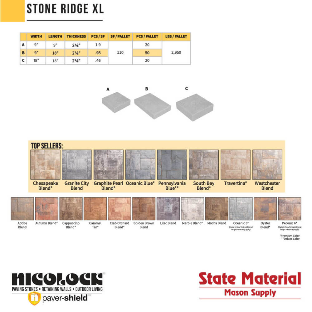 Stone Ridge XL Oceanic Blue - State Material Mason Supply