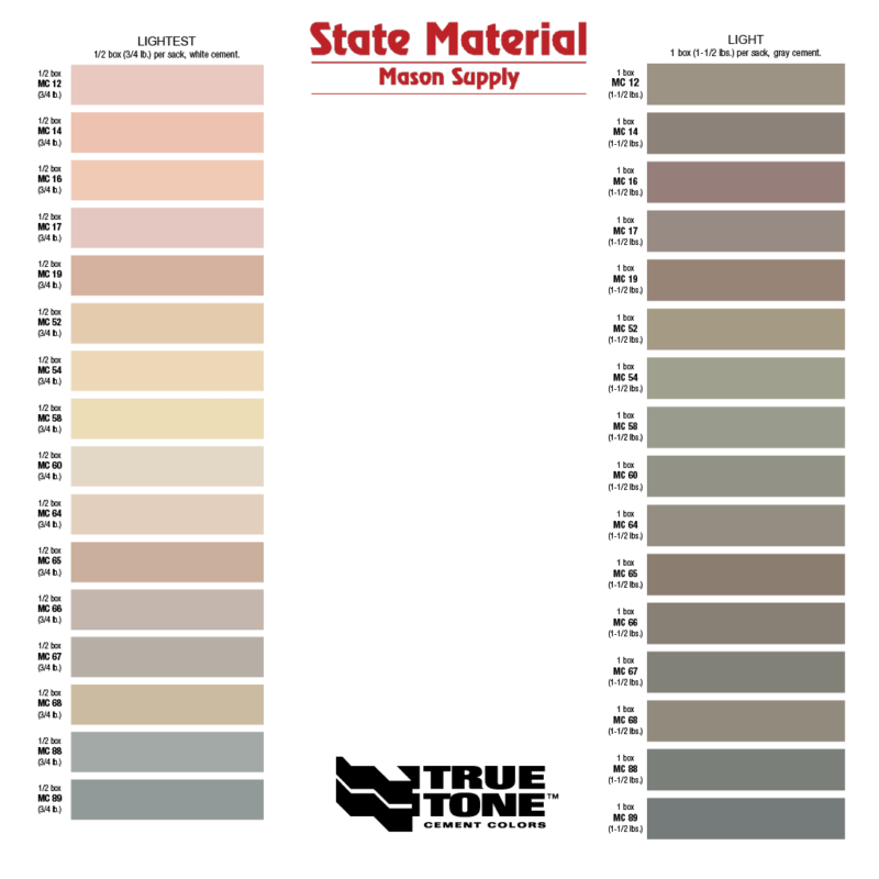 Lehigh Colored Mortar - State Material Mason Supply