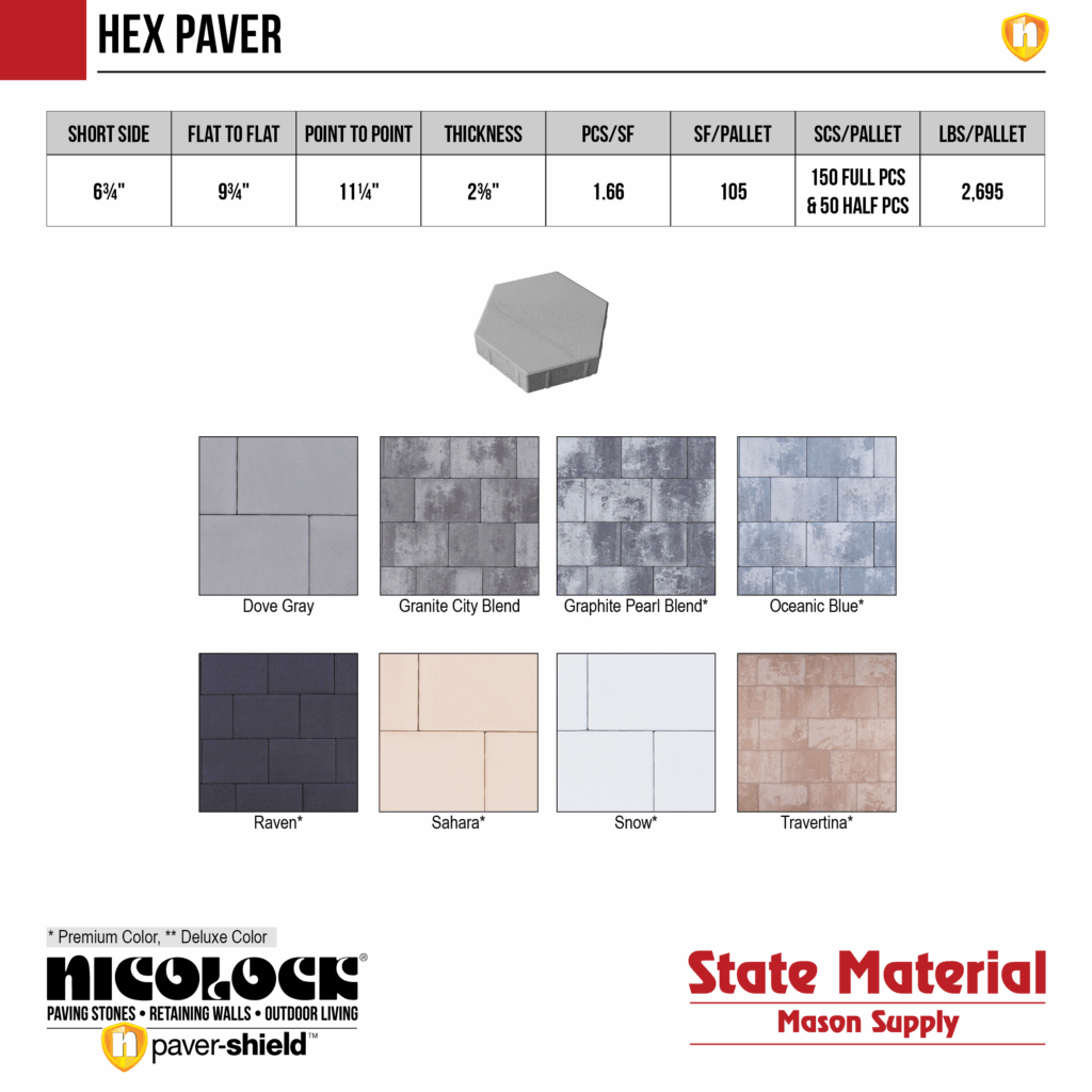 Hex Paver Snow - State Material Mason Supply