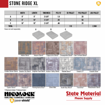 Stone Ridge XL Oceanic Blue - State Material Mason Supply
