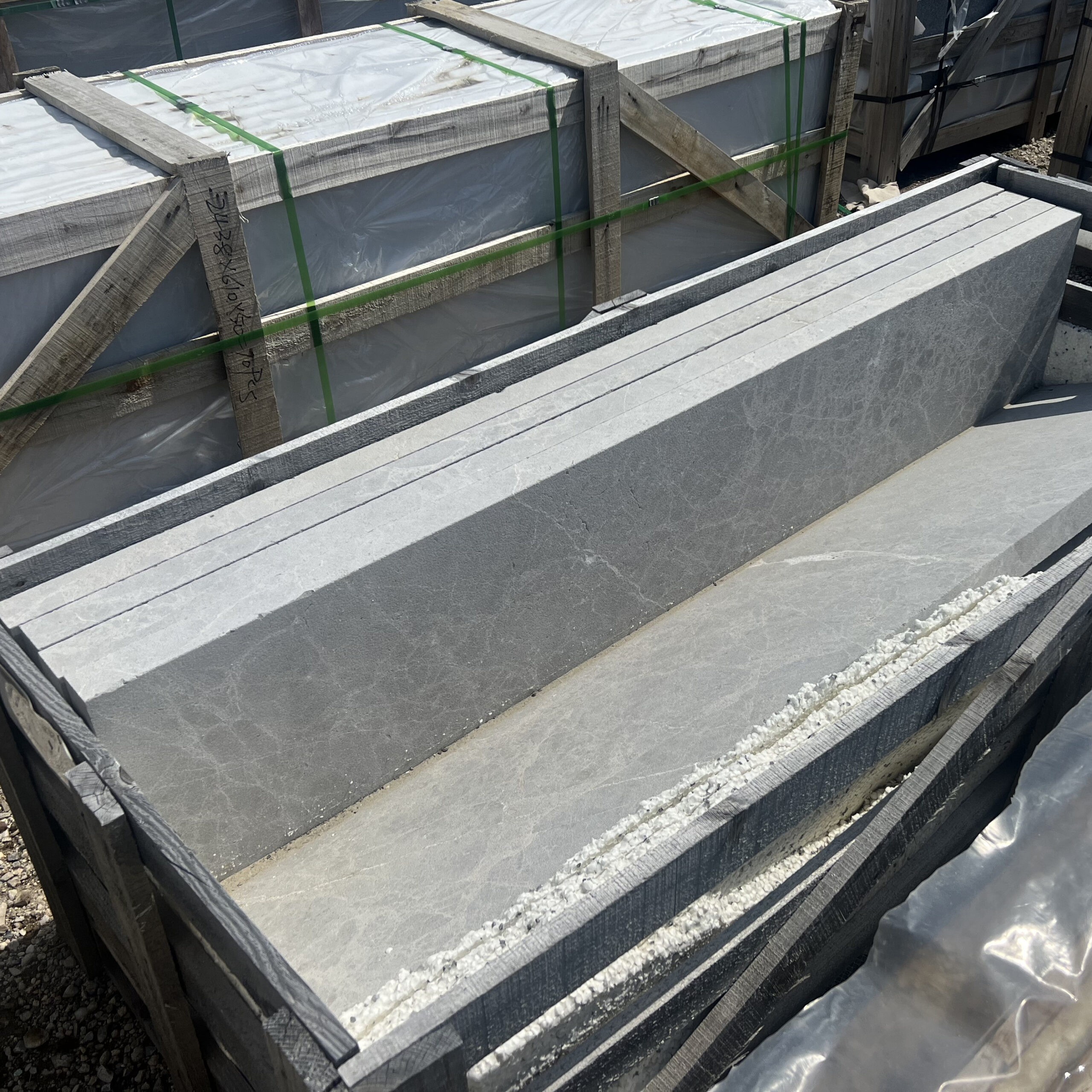 Aria Gray Marble Tread - State Material Mason Supply